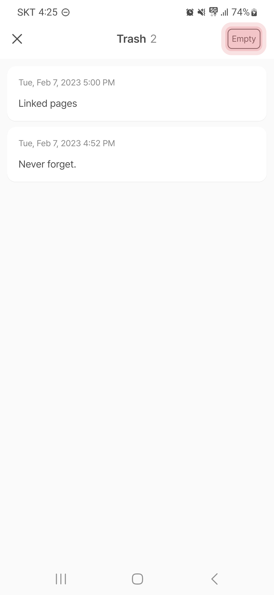 Go to Trash Bin | DigitalPage