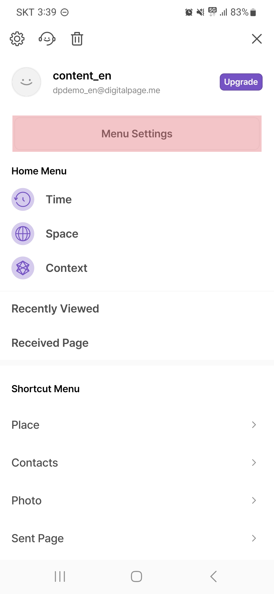 Rearrange Modes in Home & Shortcut Menus | DigitalPage